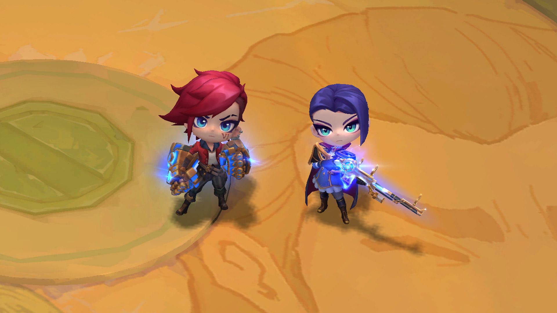 Arcane Caitlyn and Vi Chibi Champion Showcase