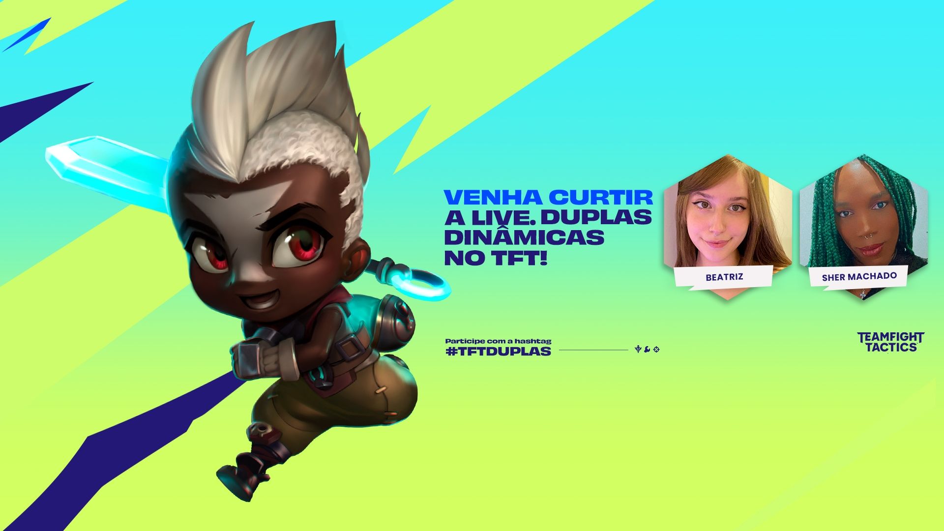 A dupla dinâmica Beatriz e Sher está ao vivo jogando Teamfight Tactics!