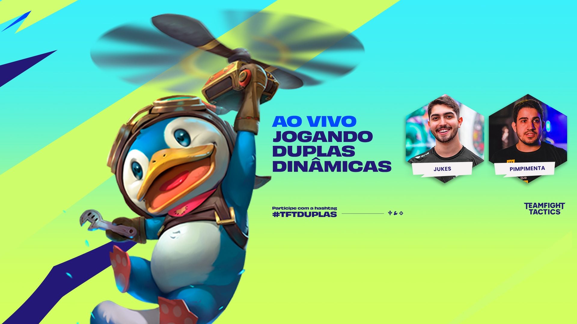 A dupla dinâmica Pimpimenta e Jukes está ao vivo jogando Teamfight Tactics!