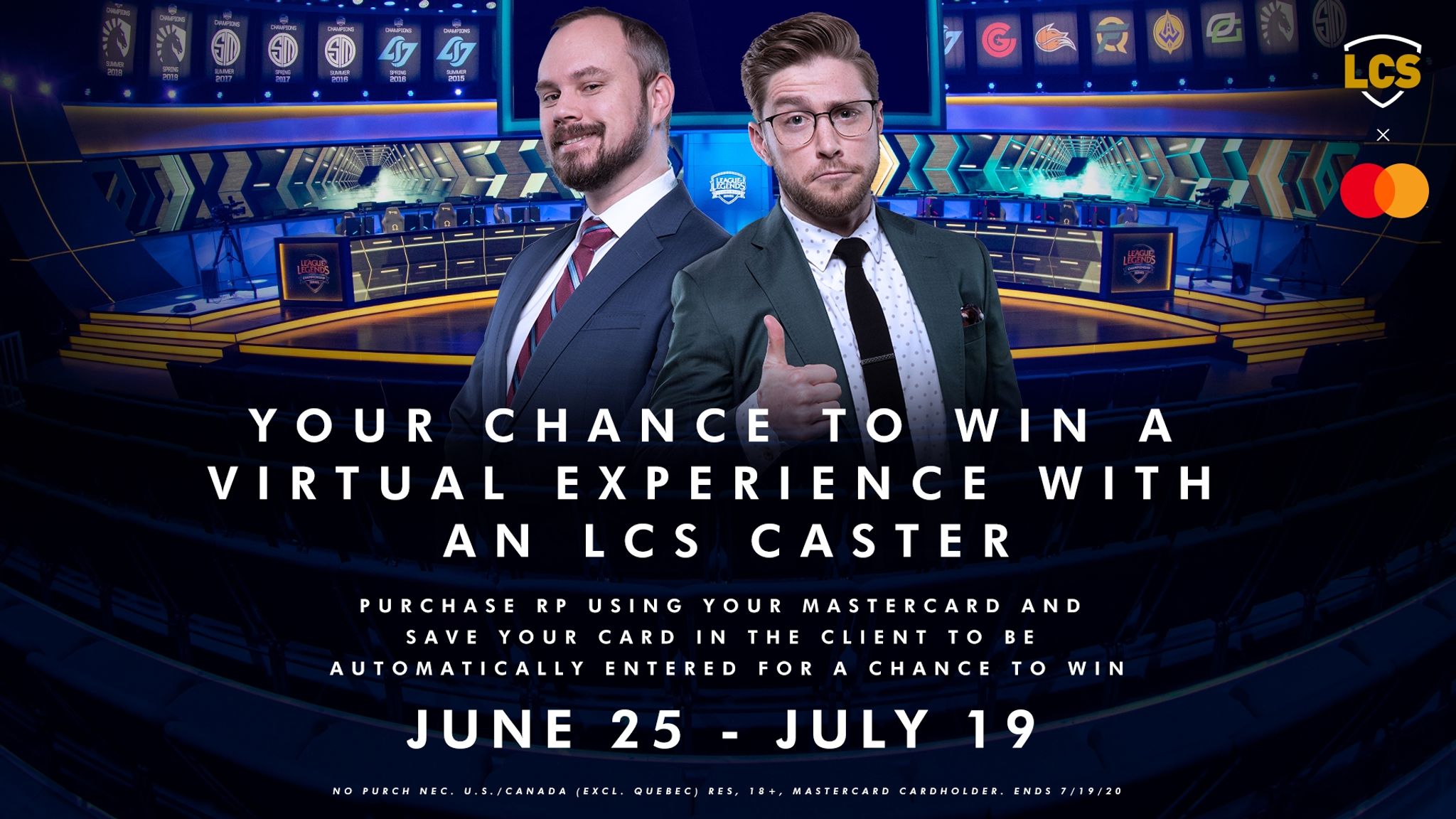 LoL Esports | Mastercard Summer Split Card on File Sweepstakes